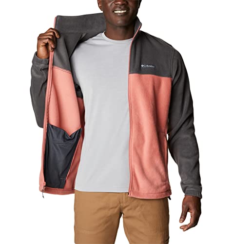 Columbia Men's Steens Mountain Full Zip 2.0, Shark/Dark Coral, Large