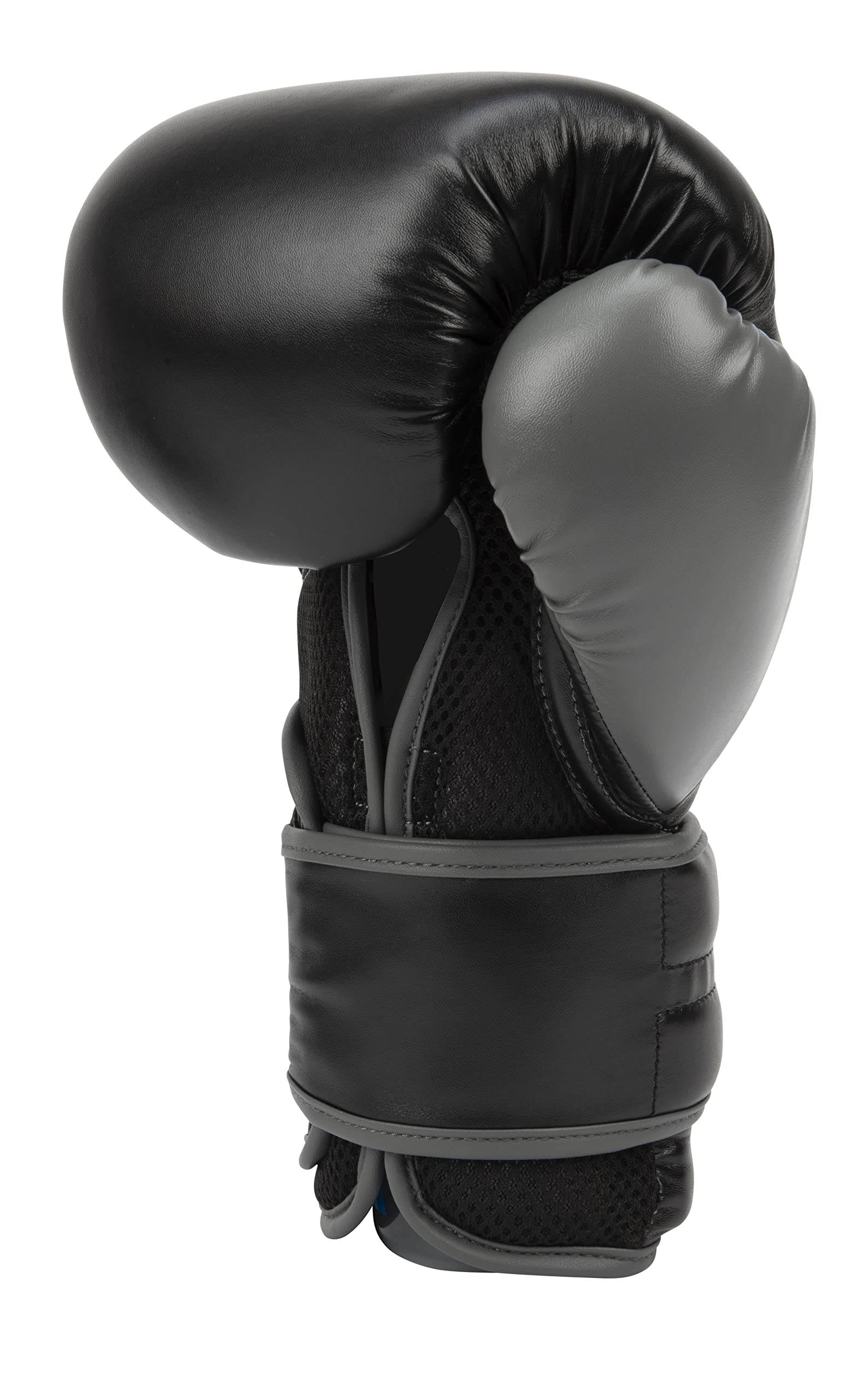 Everlast Powerlock 2 Hook & Loop Pro Training Gloves | Fight Training Gloves | Hook and Loop with Five-Layer Foam & Wrist Support | Heavy Bag & Fitness Training (Black/Gray,16Oz)