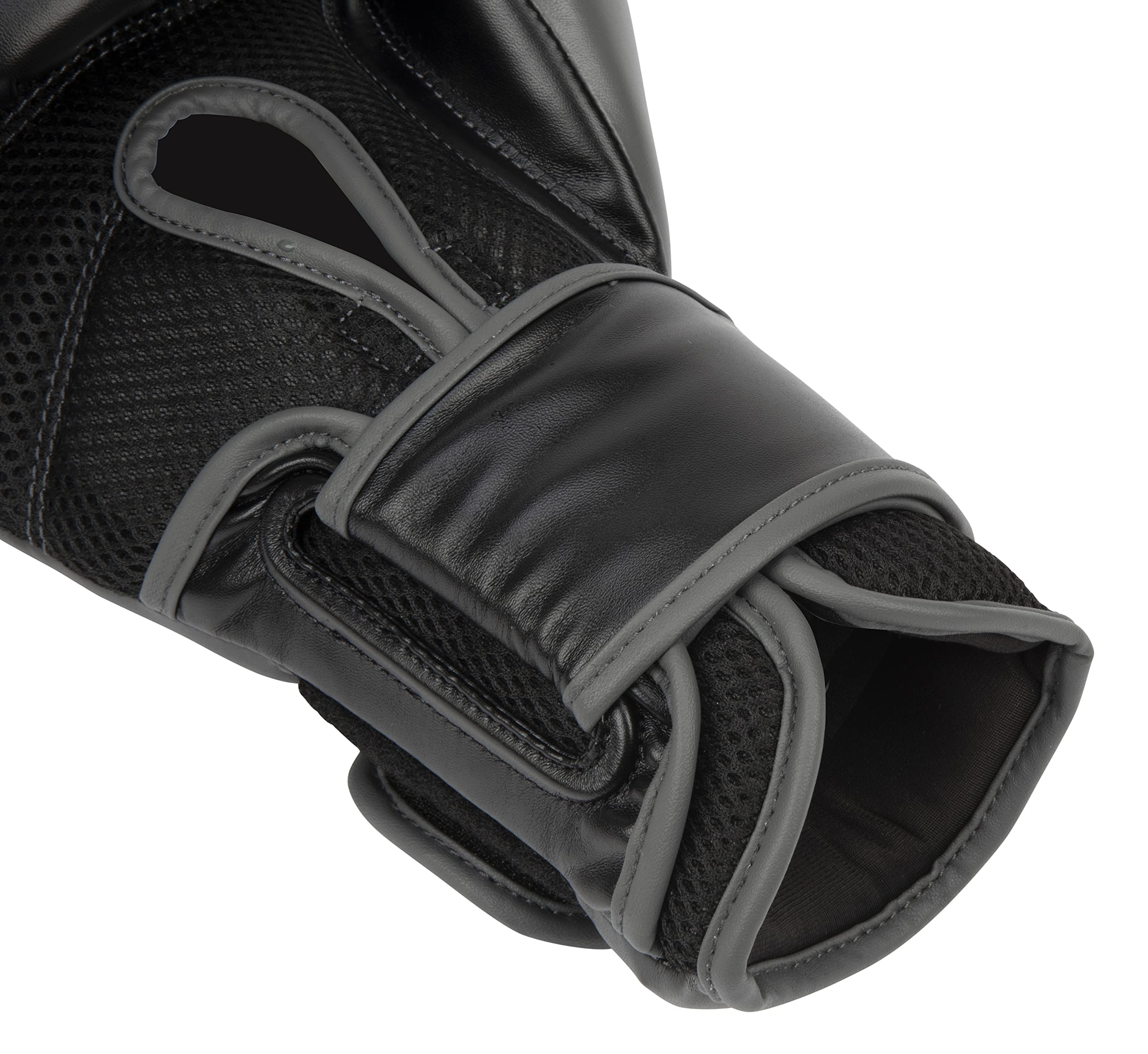 Everlast Powerlock 2 Hook & Loop Pro Training Gloves | Fight Training Gloves | Hook and Loop with Five-Layer Foam & Wrist Support | Heavy Bag & Fitness Training (Black/Gray,16Oz)