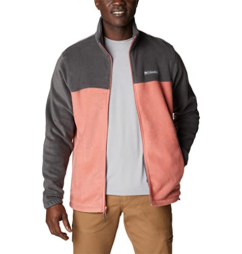 Columbia Men's Steens Mountain Full Zip 2.0, Shark/Dark Coral, Large