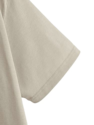SOLY HUX Women's Graphic Letter Print T Shirt Short Sleeve Tee Top Khaki Mushroom Butterfly S