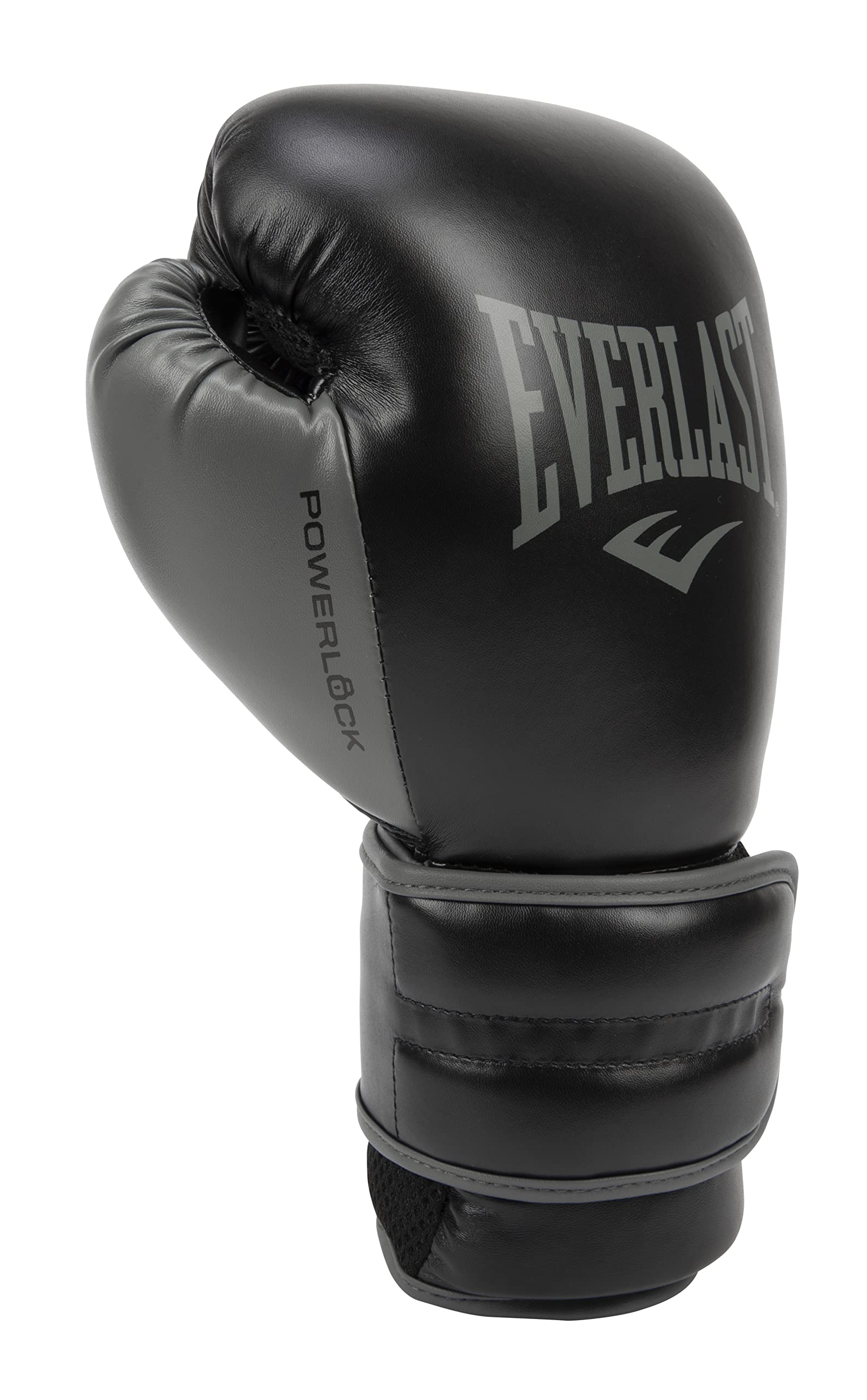 Everlast Powerlock 2 Hook & Loop Pro Training Gloves | Fight Training Gloves | Hook and Loop with Five-Layer Foam & Wrist Support | Heavy Bag & Fitness Training (Black/Gray,16Oz)