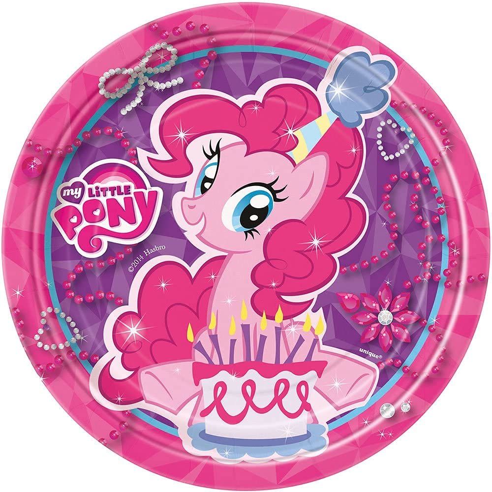My Little Pony Birthday Party Supplies Bundle Pack for 16 includes 16 Plates, 16 Napkins, 1 Happy Birthday Banner, 1 Dinosaur Sticker Sheet