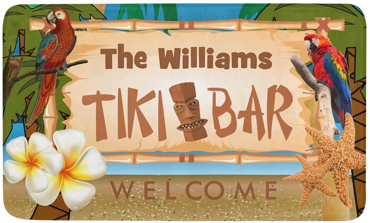 yuqier Personalized Tiki Bar Signs Customized Name Pet Welcome Metal/Wooden Sign Use Indoor/Outdoor Great Gift and Decor for Bar, Restaurant, Pool, Hot Tub, Man Cave and She Shed