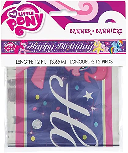 My Little Pony Birthday Party Supplies Bundle Pack for 16 includes 16 Plates, 16 Napkins, 1 Happy Birthday Banner, 1 Dinosaur Sticker Sheet