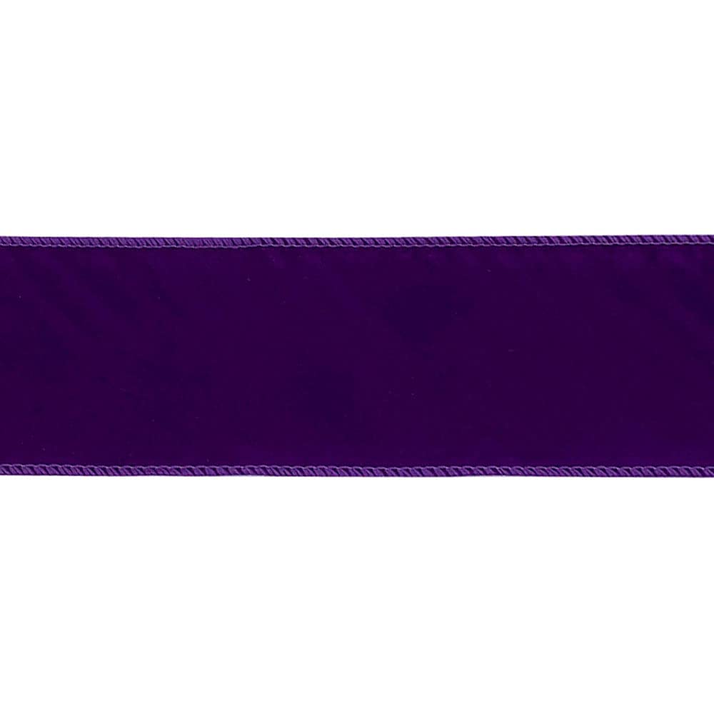 WR 63-5032 Holiday Velvet Wired Edge Ribbon 2.5" x 10 Yards for DIY Crafting, Gift Wrapping, Home Decor (Purple)