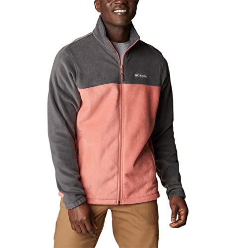 Columbia Men's Steens Mountain Full Zip 2.0, Shark/Dark Coral, Large