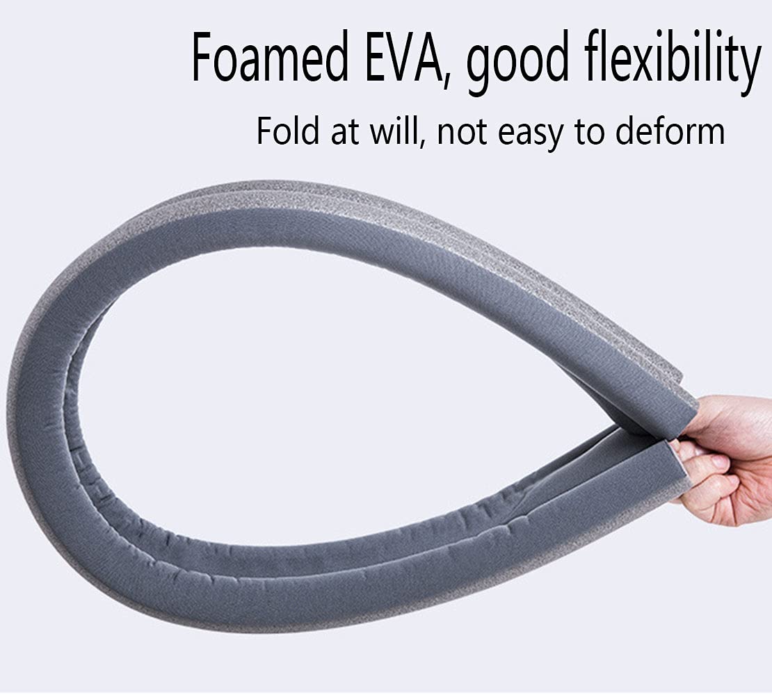 MS.CLEO Twin Door Draft Stopper, Double Side Under Door Bottom Seal Strip, Weather Stripping Window Breeze Blocker Adjustable Door Sweeps 36inch(Grey)