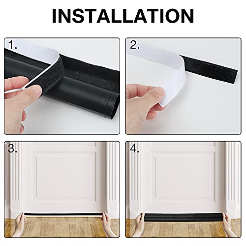 Door Draft Stopper Under Door Noise Blocker Sweeps for Interior Doors Gap Guard Sound Proof Weather Stripping, 36 inch