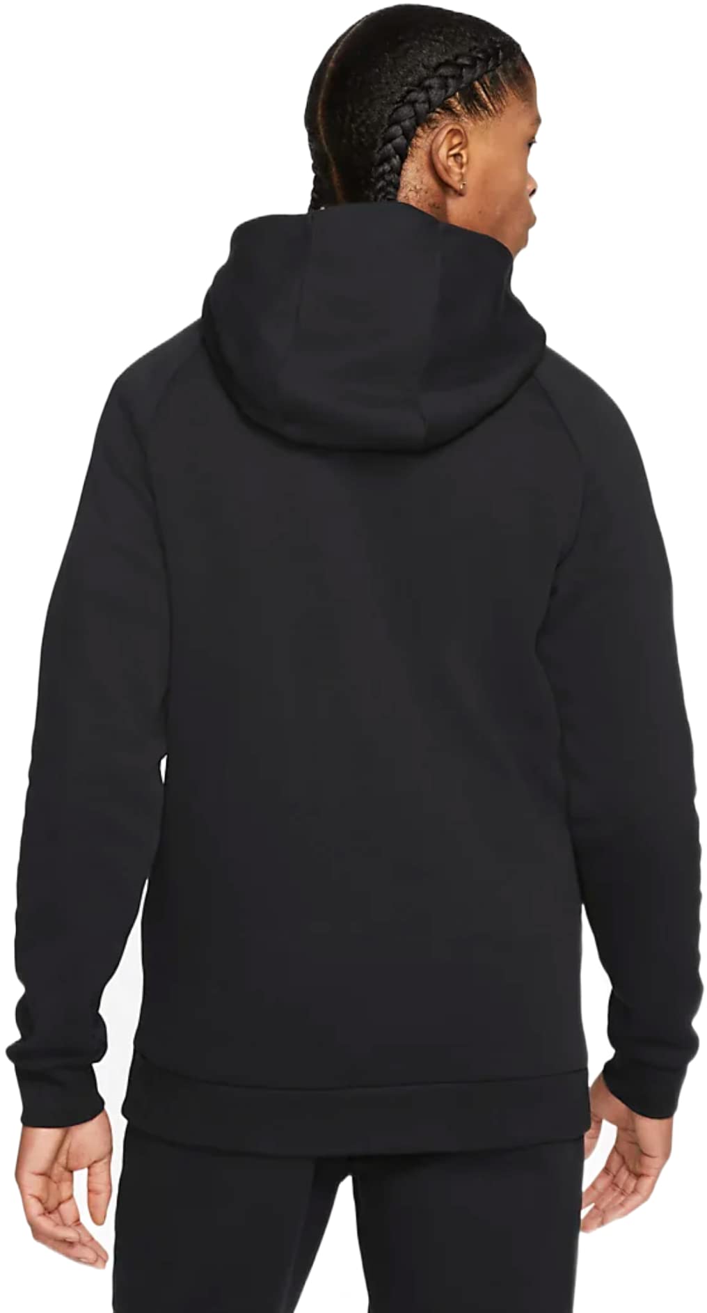 Nike Men's Air Jordan Pullover Hoodie Sweatshirt (Black/White/Jumpman Logo, Medium)