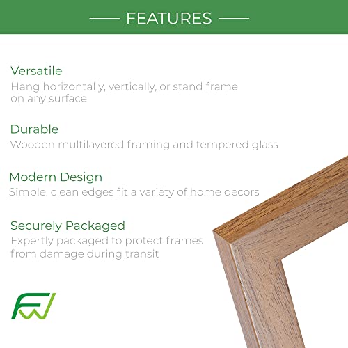 FrameWorks 2-Pack, 16x20 Matted to 11x14 Picture Frame, Natural Oak β Classic Wooden Photo Frame with Tempered Glass, Modern Matte Finish for Prints, Posters, Certificates & Wall Decor β Gallery-Ready