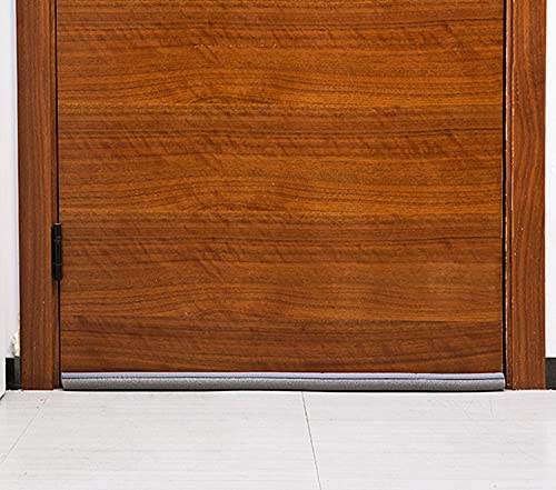 MS.CLEO Twin Door Draft Stopper, Double Side Under Door Bottom Seal Strip, Weather Stripping Window Breeze Blocker Adjustable Door Sweeps 36inch(Grey)