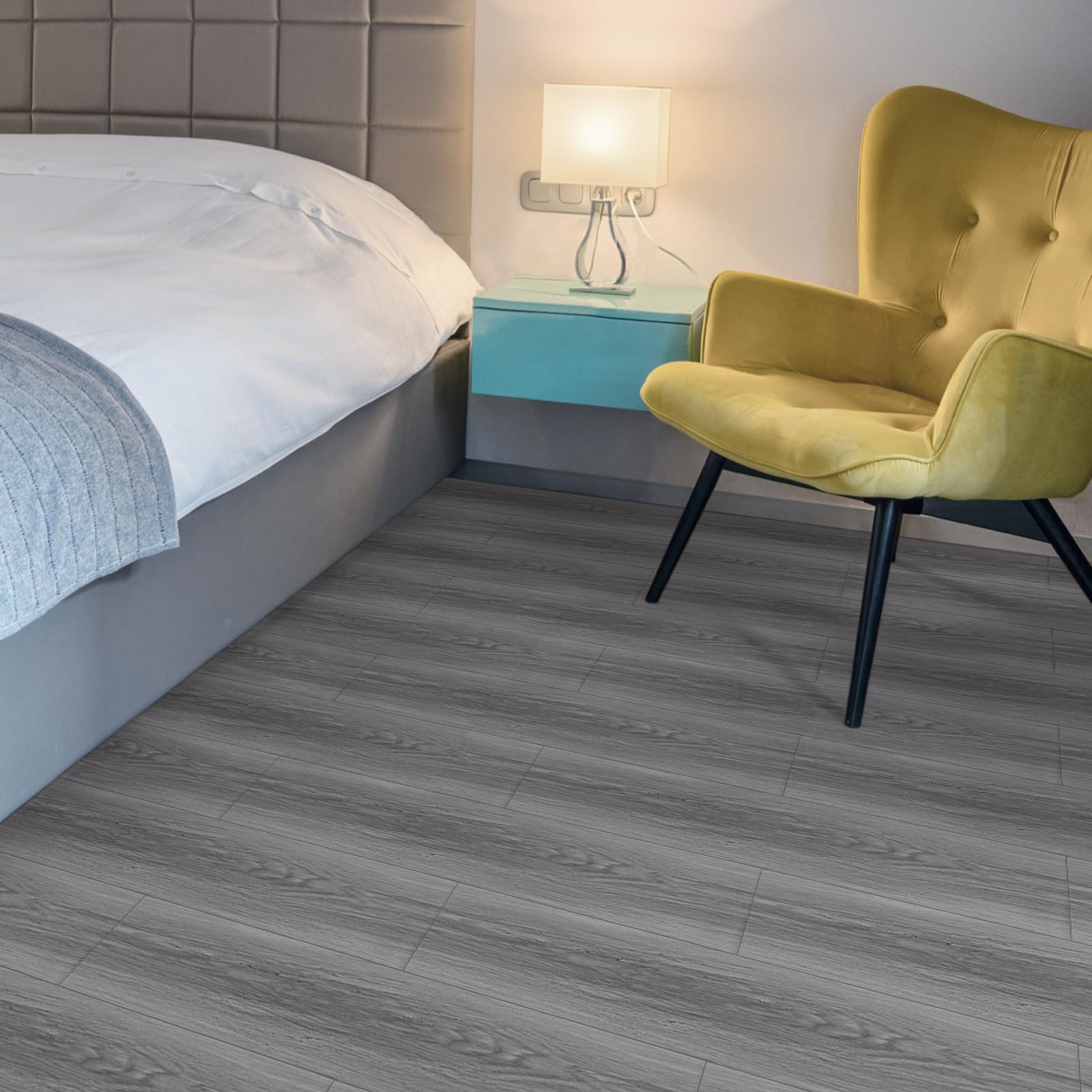 Peel and Stick Flooring Wood Plank Vinyl Flooring 35.4 in X 5.9 in Super Easy to Install 10 Pieces