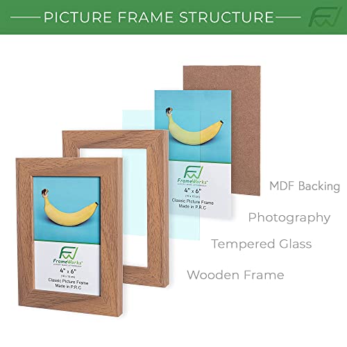 FrameWorks 2-Pack, 16x20 Matted to 11x14 Picture Frame, Natural Oak β Classic Wooden Photo Frame with Tempered Glass, Modern Matte Finish for Prints, Posters, Certificates & Wall Decor β Gallery-Ready