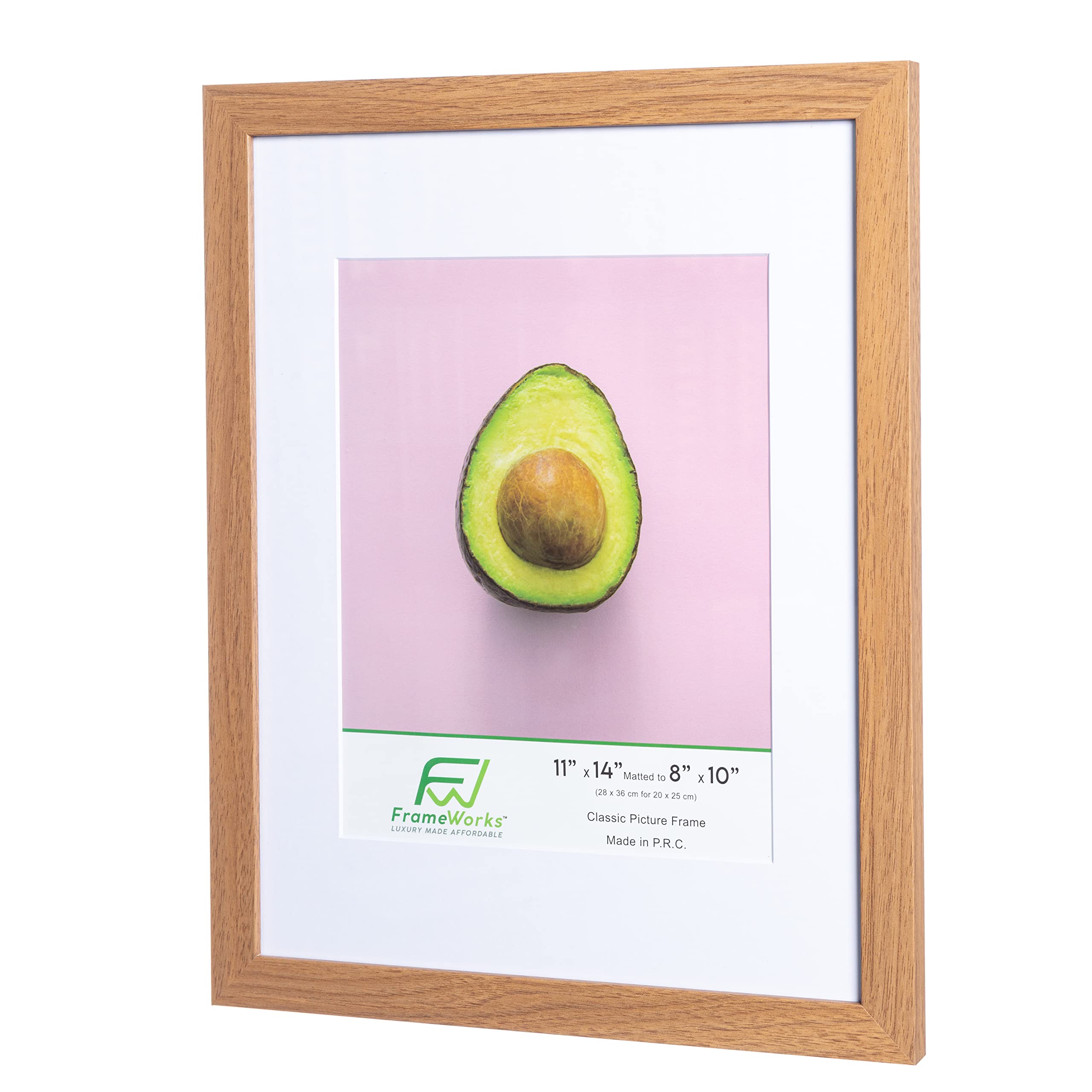 FrameWorks 2-Pack, 11x14 Matted to 8x10 Picture Frame, Golden Oak – Classic Wooden Photo Frame with Tempered Glass, Modern Matte Finish for Prints, Posters, Certificates & Wall Decor – Gallery-Ready