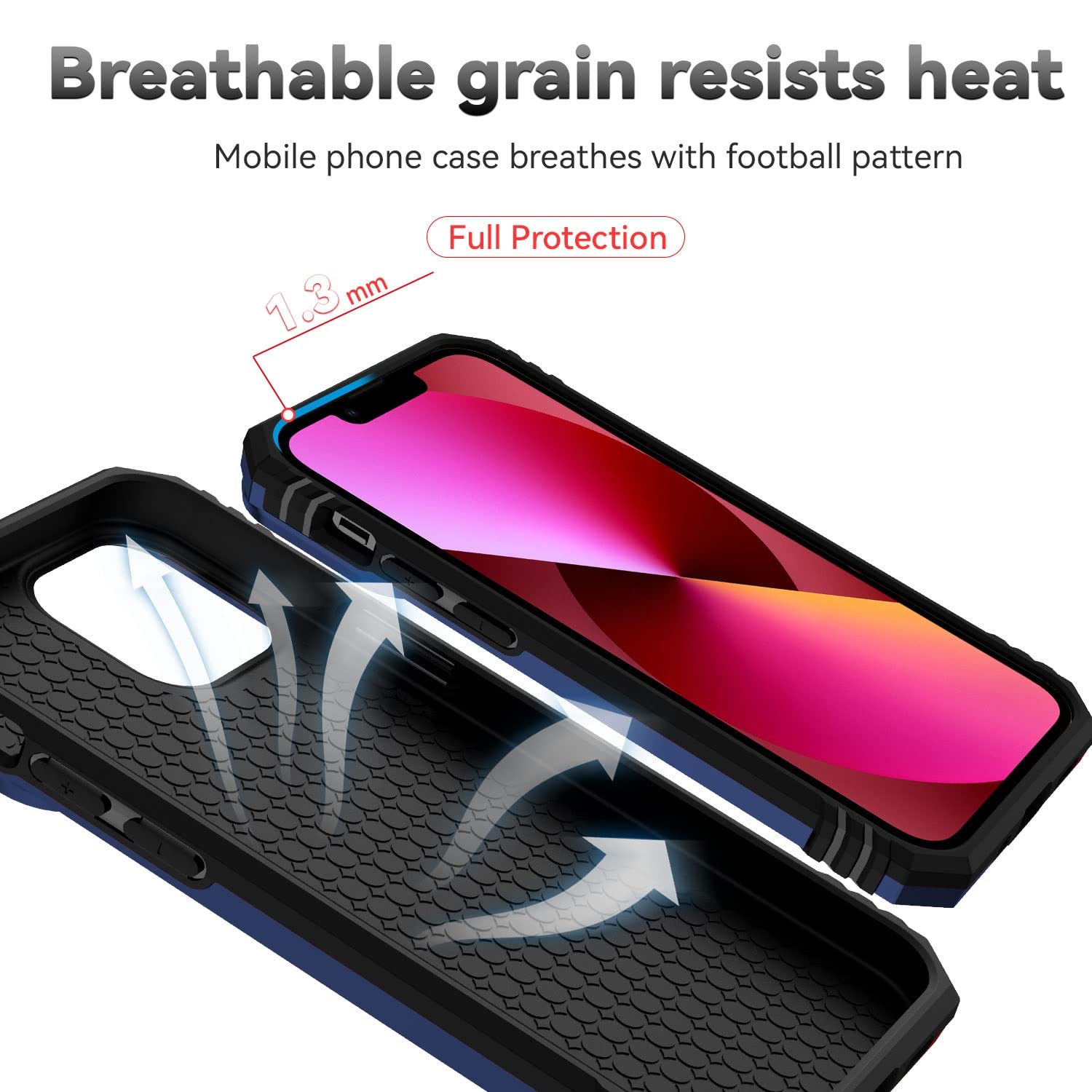 Hitaoyou for iPhone 13 Pro Max Case, iPhone 13 Pro Max Case with Camera Cover & Kickstand Military Grade Shockproof Heavy Duty Protective with Magnetic Car Holder Case for iPhone 13 Pro Max 6.7" Blue