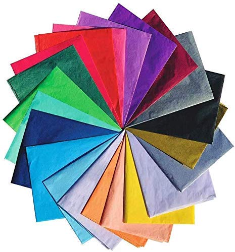 UNIQOOO 200 Sheets 20 Color Gift Tissue Paper Bulk, Assorted Rainbow Mix, for Gift Bags Box Gift Wrapping Crafts Project, Wedding Birthday Party Favors,Shredded Fill,Pi–ata,Pompom,Confetti,20X26 Inch