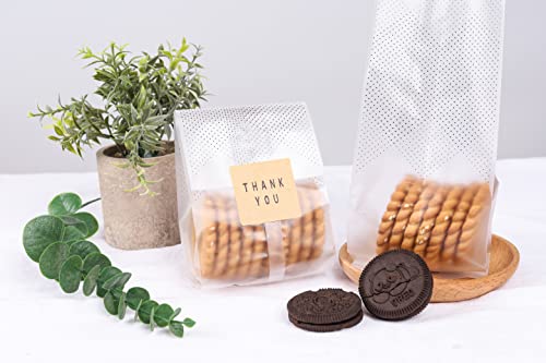 LOKQING Cellophane Treat Bags Cookie bags for Packaging Clear Gift Bags with Stickers for Cookies,Candy,Chocolates(100 PACK,9x3.3inch)