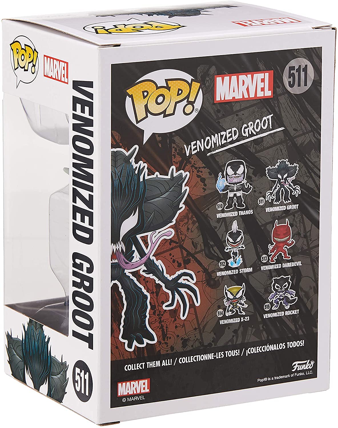 POP Marvel: Venom - Venomized Groot Funko Pop Vinyl Figure (Bundled with Compatible Pop Box Protector Case), Multicolored, 3.75 inches