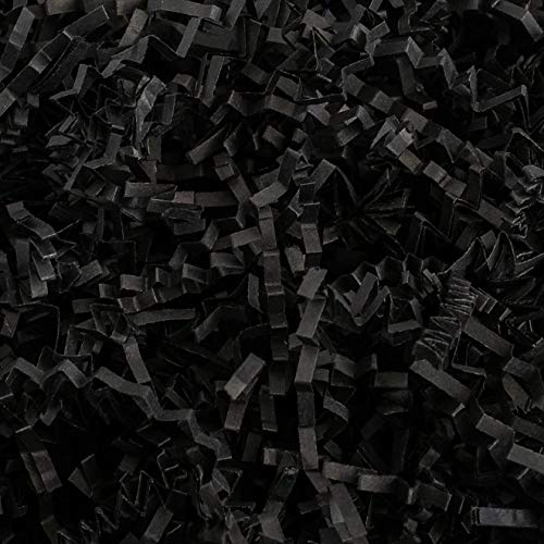 MagicWater Supply Crinkle Cut Paper Shred Filler (4 oz) for Gift Wrapping & Basket Filling - Black