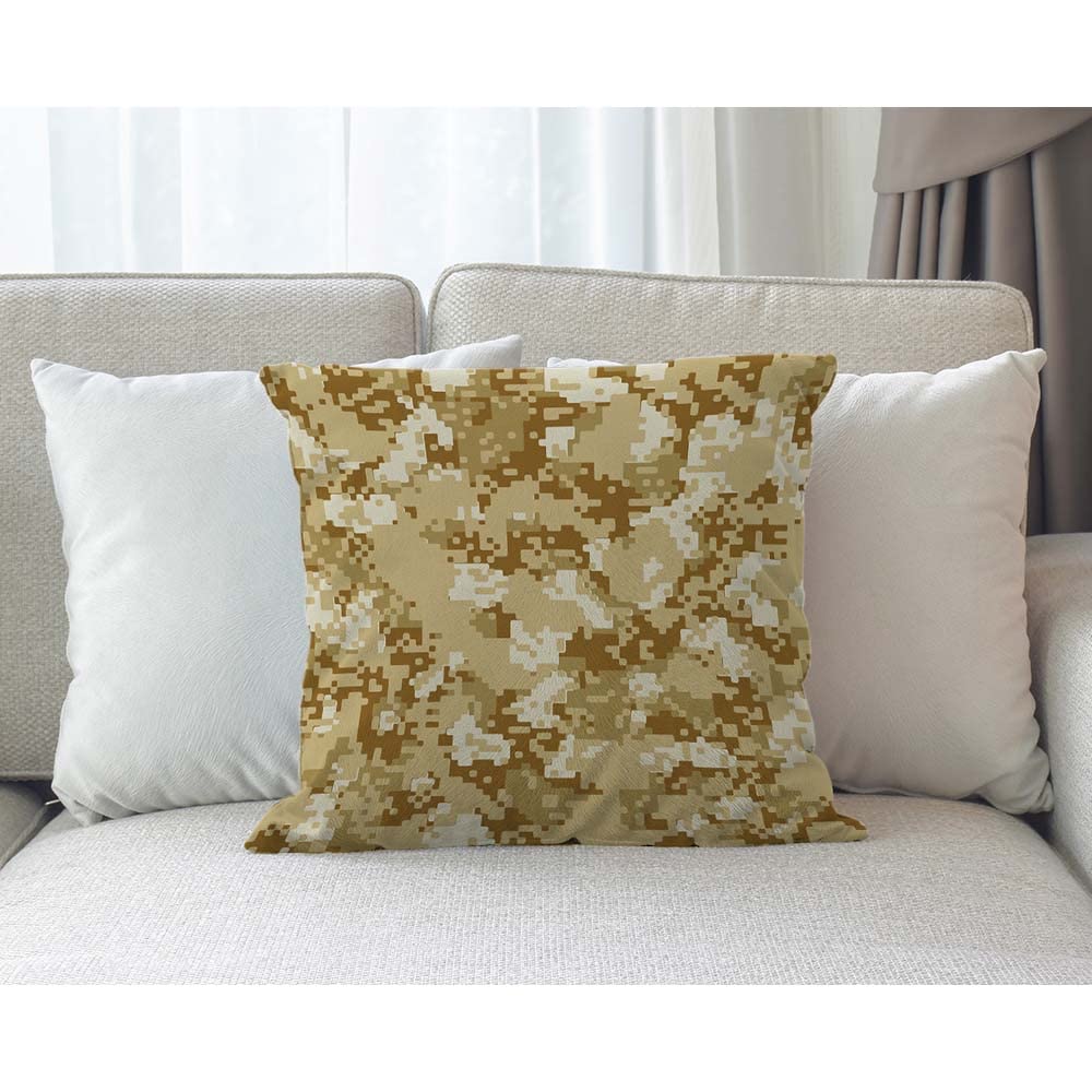 Numland Camo Throw Pillow Cases Marine Camouflage Desert Uniform Army Armed Combat Hiding Soldier Doodle Pillow Covers Decorative Cotton Linen 18x18 Inch