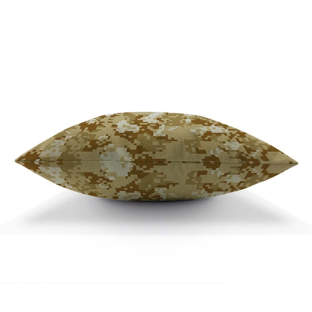Numland Camo Throw Pillow Cases Marine Camouflage Desert Uniform Army Armed Combat Hiding Soldier Doodle Pillow Covers Decorative Cotton Linen 18x18 Inch