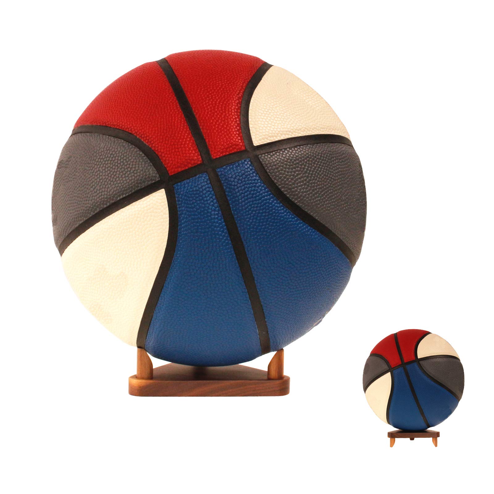 LuxRound Ball Stand Holder Display Stand for Basketball Football Soccer Holder Rack Autographed Ball Memorabilia Display Case Solid Walnut Wood Made Ball Display Stand