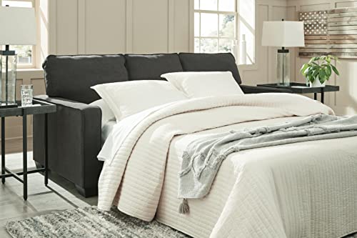 Signature Design by Ashley Lucina Casual Upholstered Sleeper Sofa with Accent Pillows, Queen, Gray