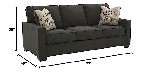 Signature Design by Ashley Lucina Casual Upholstered Sleeper Sofa with Accent Pillows, Queen, Gray