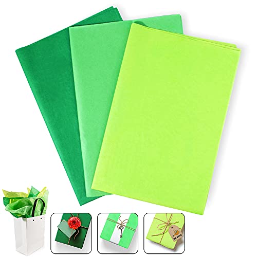 MR FIVE Assorted Green Tissue Paper Bulk,29.5"x 19.6",Green Tissue Paper for Gift Bags,30 Sheets Gift Wrapping Tissue Paper,Crafts and DIY,Gift Wrapping Paper for Easter Wedding Holiday, 3 Colors