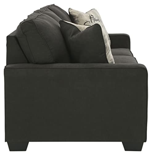 Signature Design by Ashley Lucina Casual Upholstered Sleeper Sofa with Accent Pillows, Queen, Gray
