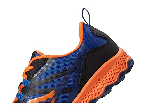 Saucony Peregrine 12 Shield Sneaker, Navy/Orange, 5 US Unisex Big Kid