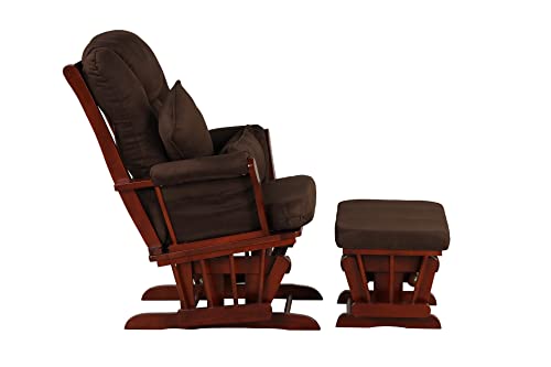 Artiva USA Wood Glider Chair and Ottoman Mircofiber Cushion Set
