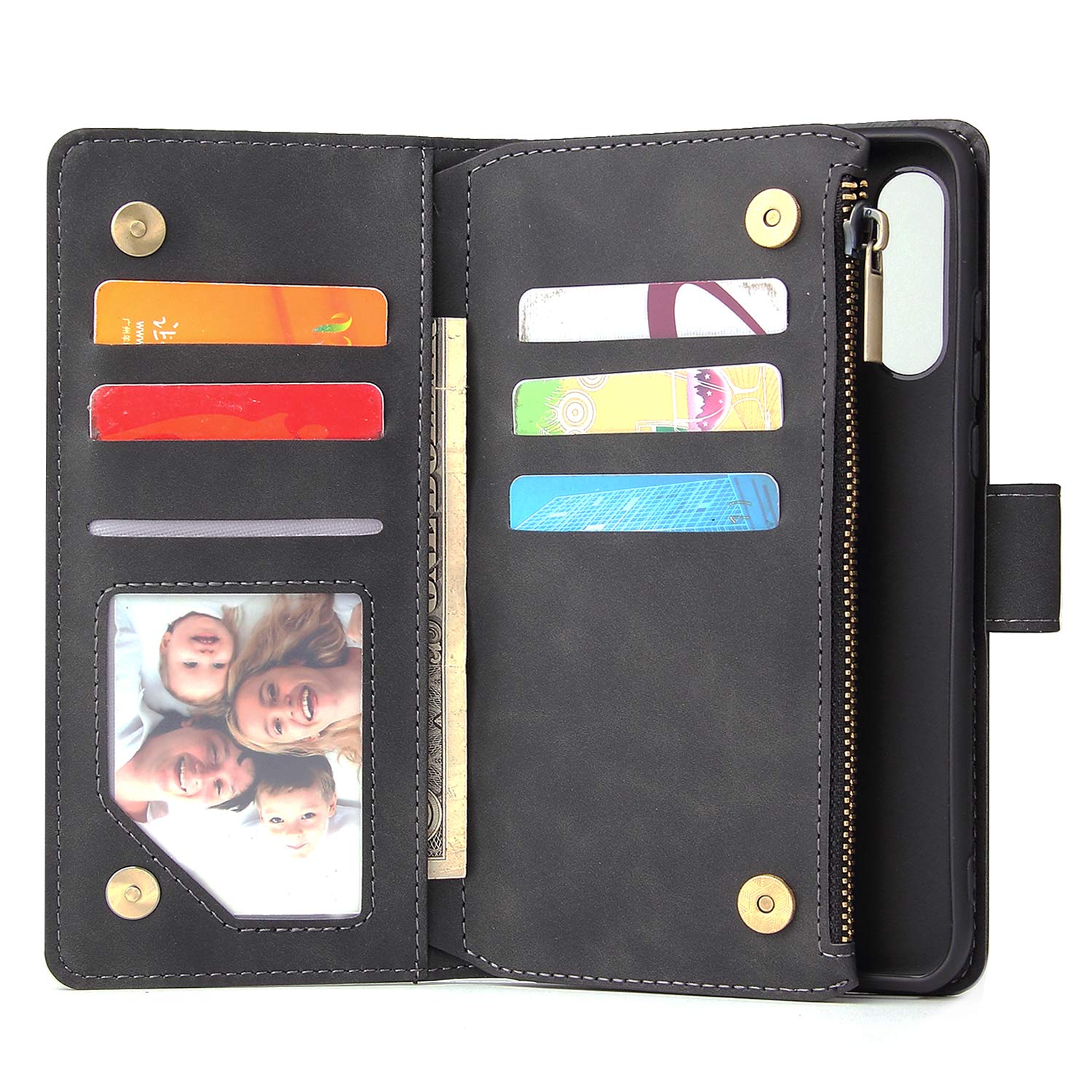 Asuwish Compatible with Huawei P30 Lite Wallet Case Tempered Glass Screen Protector and Leather Flip Cover Card Holder Stand Cell Accessories Phone Cases for Hawaii P30Lite P 30 30Lite Women Men Black