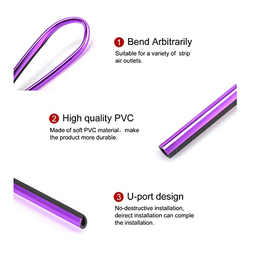 LivTee 20 Pieces Car Air Conditioner Decoration Strip for Vent Outlet, Universal Waterproof Bendable Air Vent Outlet Trim Decoration, Car Interior Accessories (Purple)