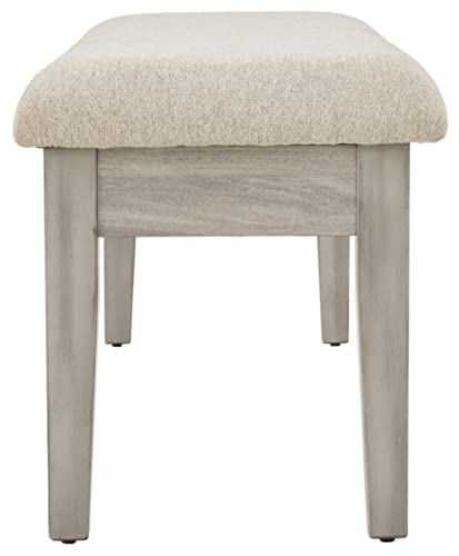 Signature Design by Ashley Parellen Upholstered Storage Dining Bench, Beige