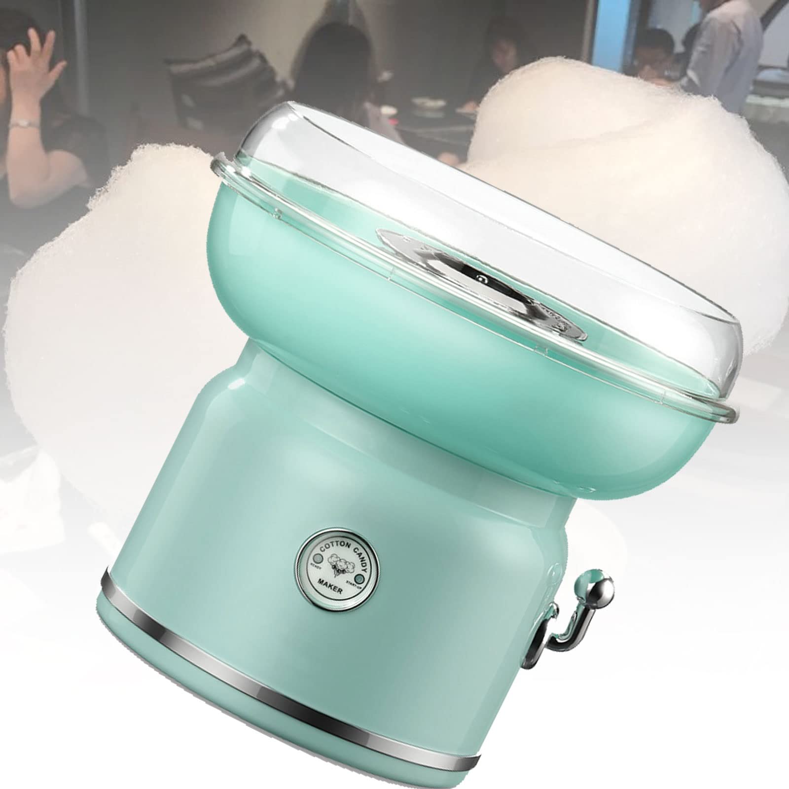 SZDYQ Candyfloss Machines, Coten Candy Machine, Compact, Light and Stylish, for Sugar or Hard Candy, Cotton Candy Machine for Children's Birthdays and Parties (Color : Green)