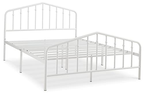 Signature Design by Ashley Casual Trentlore Metal Bed, Full, White