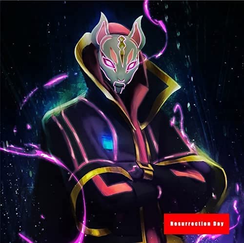GLDYTIMES Fox Mask Light Up Drift Masks Wolf LED Colour Cosplay Glowing Decorations Masks Gift Costume Child Adult Festival Party Mask