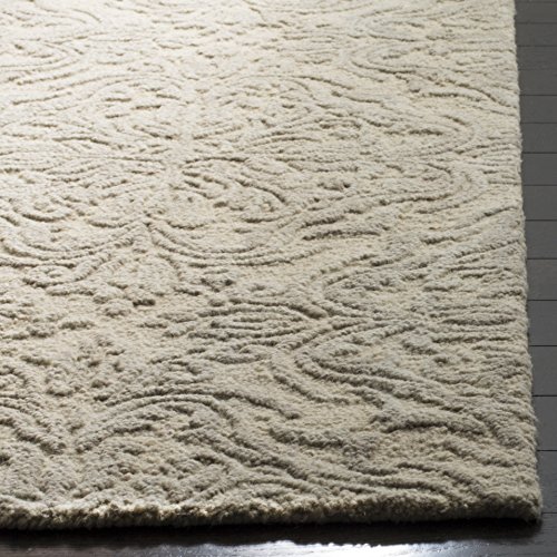 SAFAVIEH Blossom Collection 10' x 14' Ivory/Grey BLM103A Handmade Premium Wool Living Room Dining Bedroom Area Rug