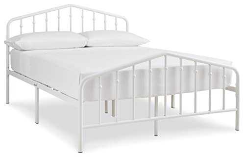Signature Design by Ashley Casual Trentlore Metal Bed, Full, White