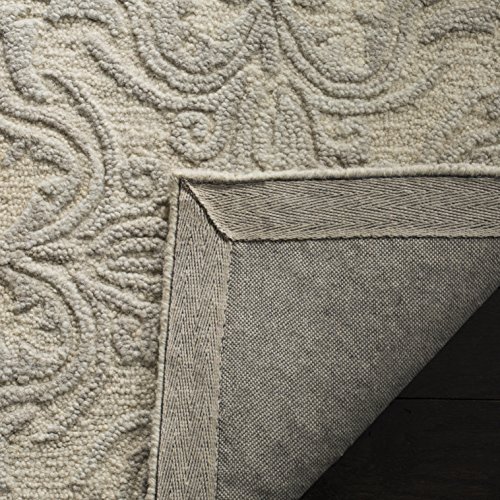 SAFAVIEH Blossom Collection 10' x 14' Ivory/Grey BLM103A Handmade Premium Wool Living Room Dining Bedroom Area Rug