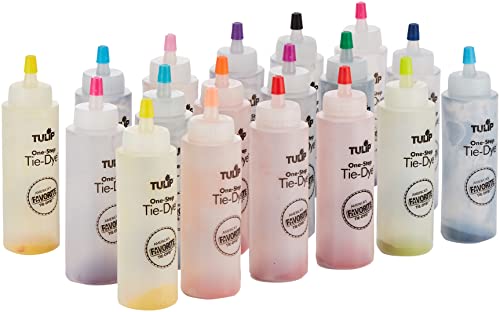 Tulip One-Step Tie-Dye Party, 18 Pre-Filled Bottles, Creative Group Activity, All-in-1 Fashion Design Kit, 1 Pack, Rainbow