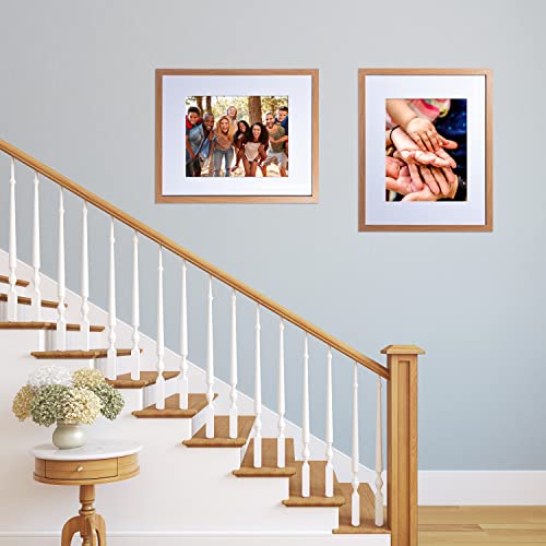 FrameWorks 2-Pack, 16x20 Matted to 11x14 Picture Frame, Golden Oak – Classic Wooden Photo Frame with Tempered Glass, Modern Matte Finish for Prints, Posters, Certificates & Wall Decor – Gallery-Ready