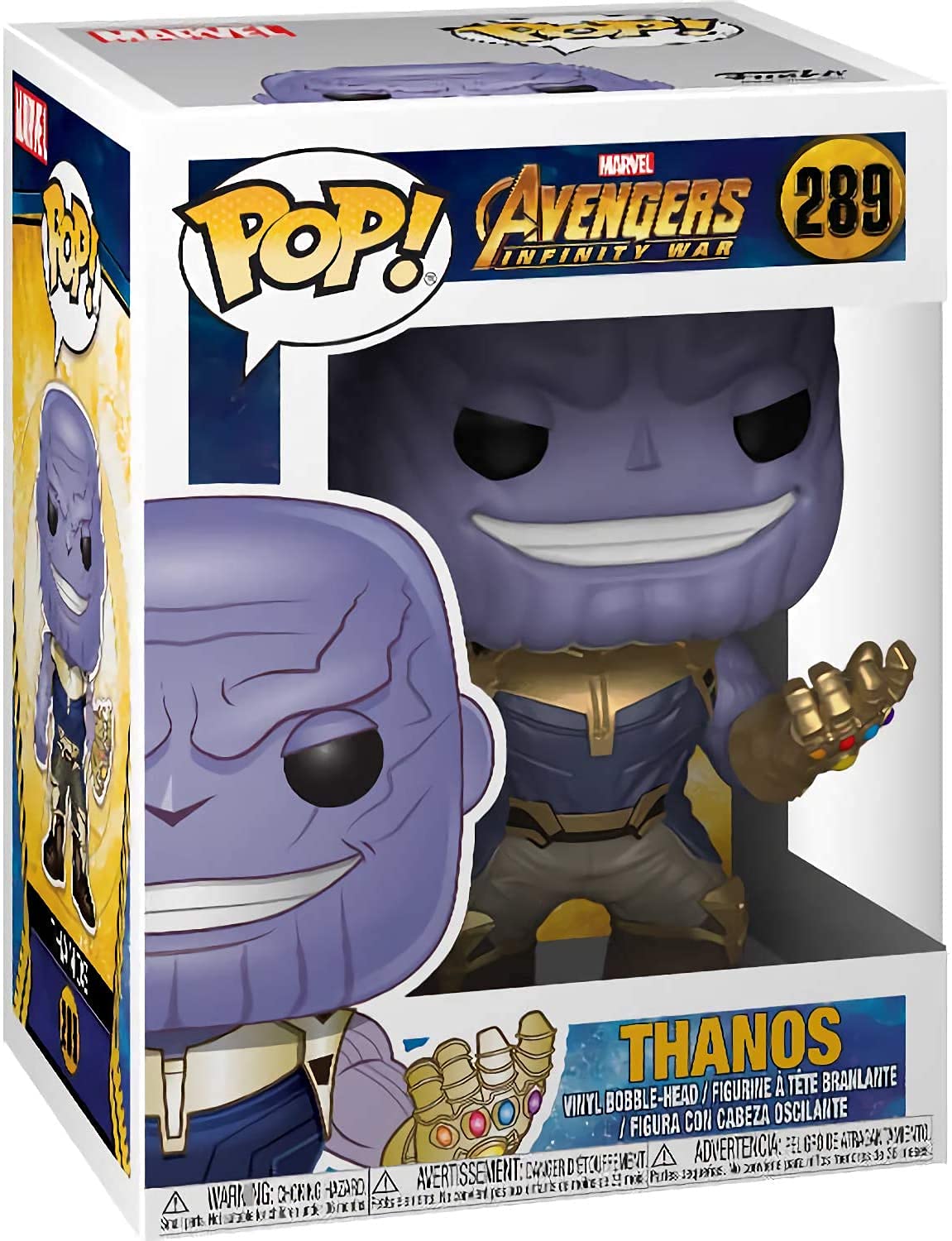 POP Marvel: Avengers Infinity War - Thanos with Infinity Gauntlet Funko Pop! Vinyl Figure (Bundled with Compatible Pop Box Protector Case), Multicolored, 3.75 inches