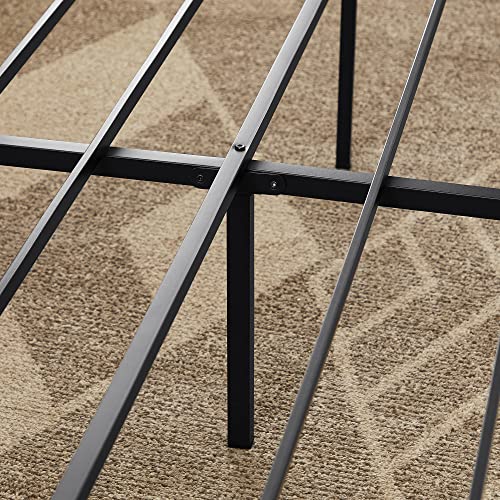 VECELO Full Size Platform Bed Frame with Wood Headboard/Mattress Foundation/Premium Steel Slats Support/No Box Spring Needed,Brown(Industrial)