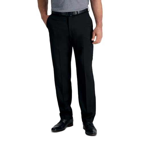 Haggar Men's Smart Wash Premium Stretch Classic Fit Solid Suit Separates Jackets, Black-Pant, 36x29