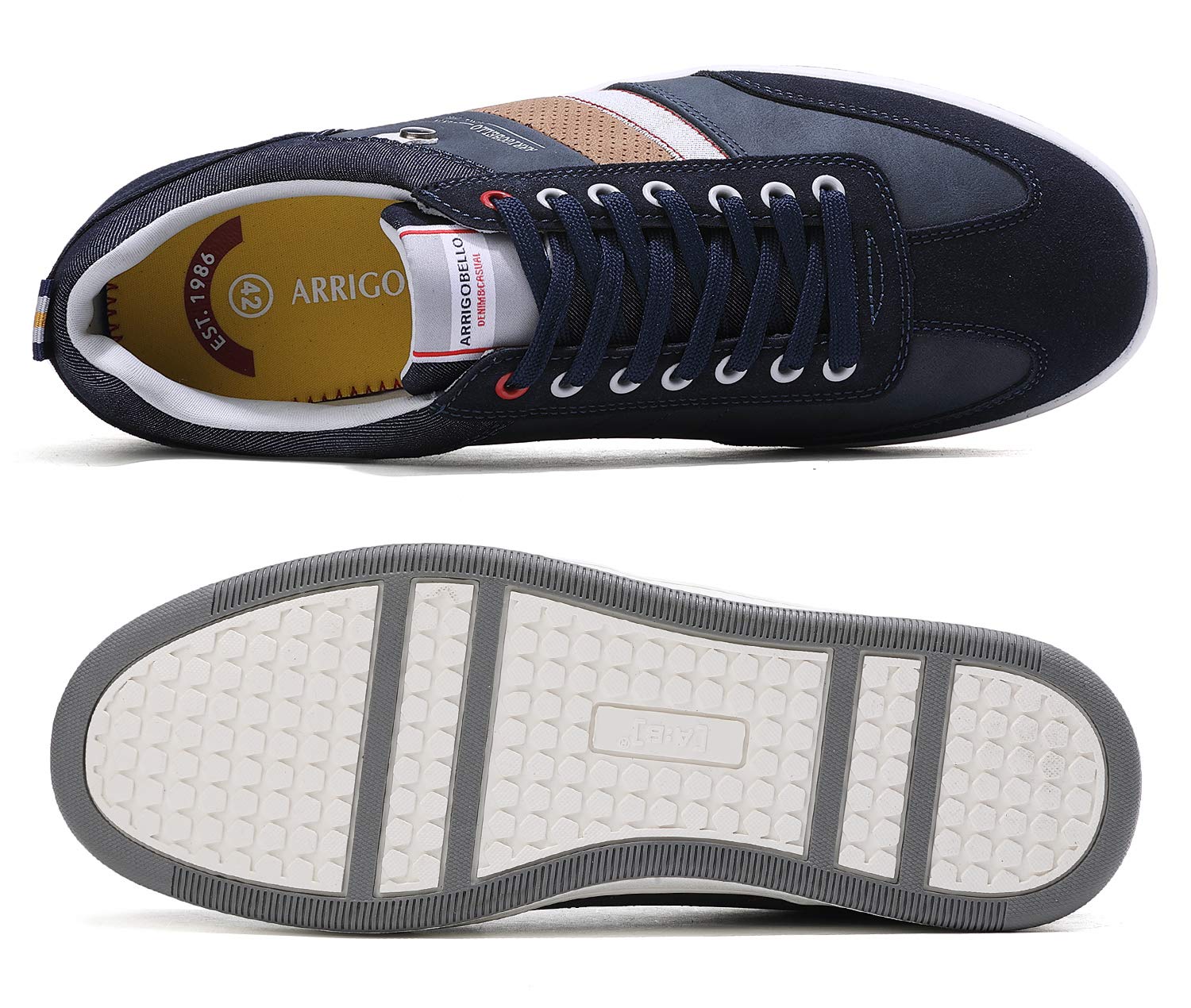 AX BOXING Mens Casual Shoes Fashion Sneakers Breathable Comfort Walking Shoes for Male(Navy Blue, Numeric_12)