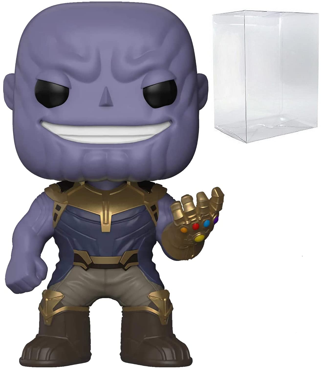 POP Marvel: Avengers Infinity War - Thanos with Infinity Gauntlet Funko Pop! Vinyl Figure (Bundled with Compatible Pop Box Protector Case), Multicolored, 3.75 inches