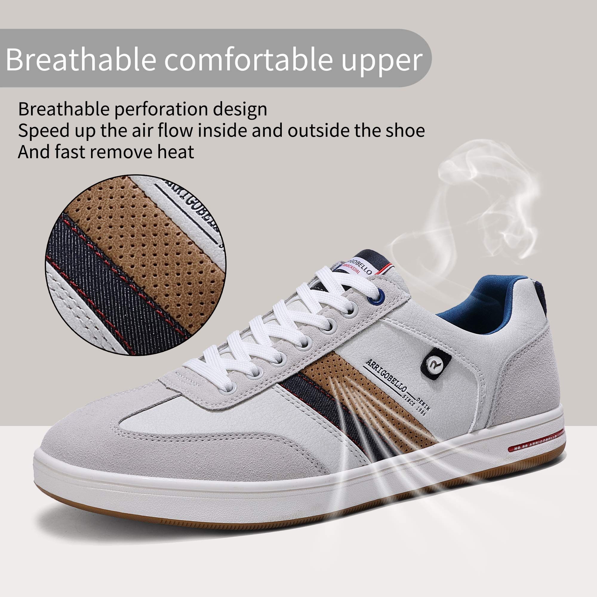 AX BOXING Mens Casual Shoes Fashion Sneakers Breathable Comfort Walking Shoes for Male(Navy Blue, Numeric_12)